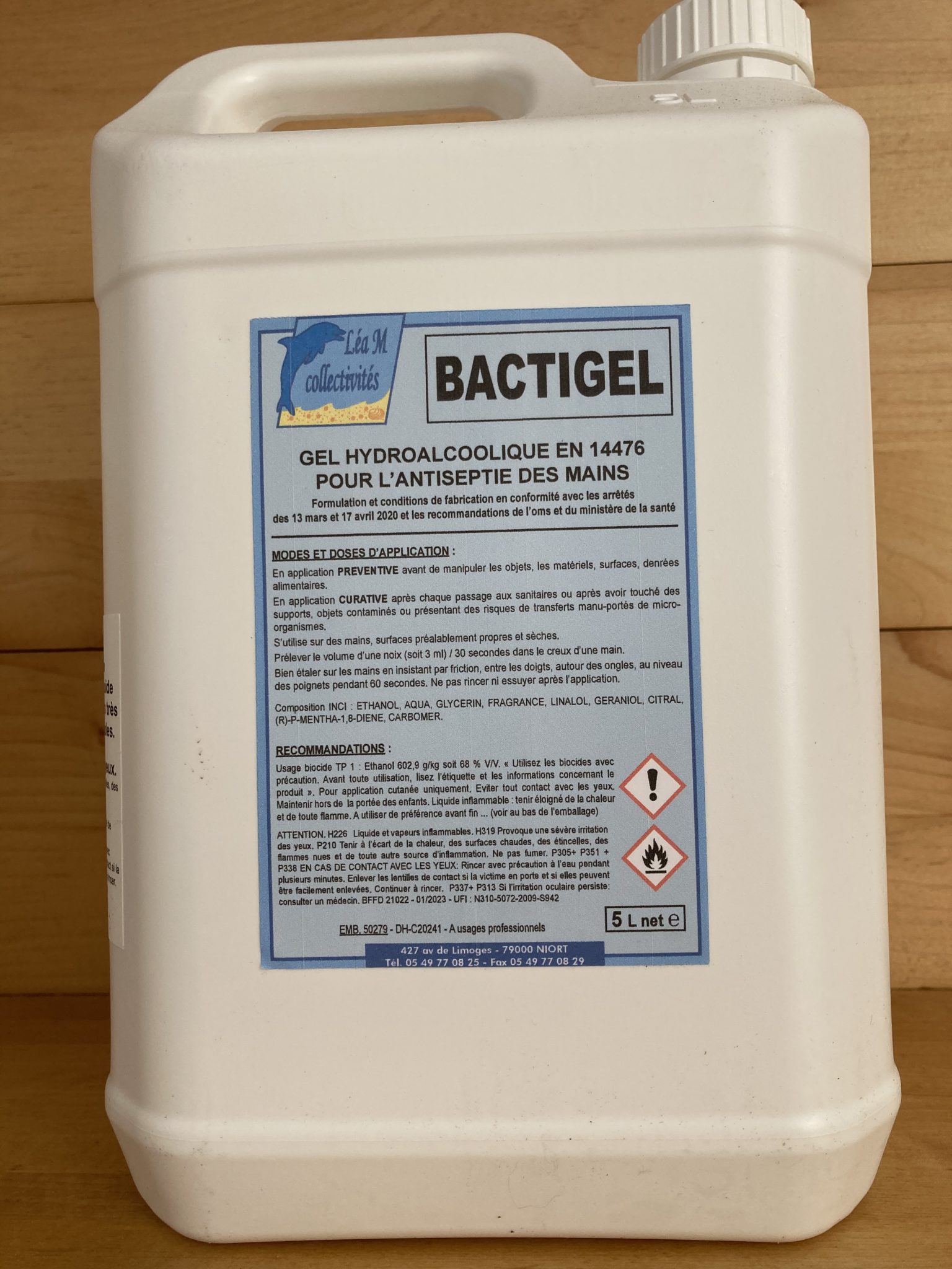 Gel hydroalcoolique BACTIGEL - Léa M Collectivités